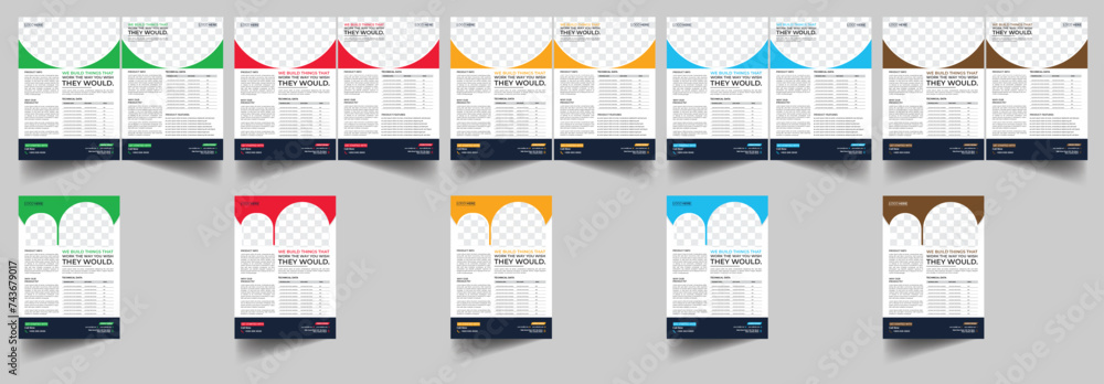 Technical Data Sheet layout template. Product Catalogue & modern a4 ...
