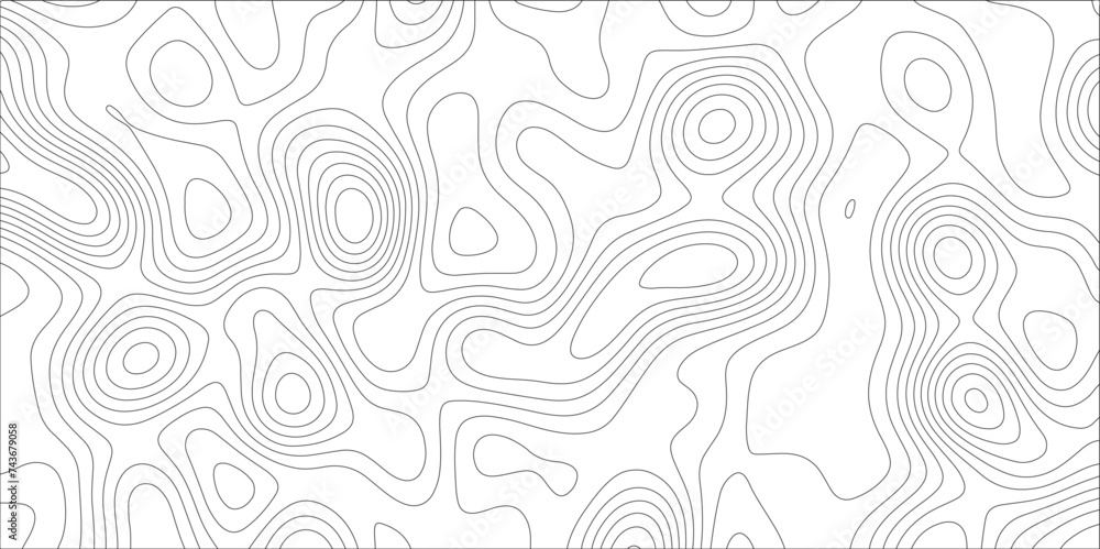 Ocean topographic line map with curvy wave isolines vector illustration ...