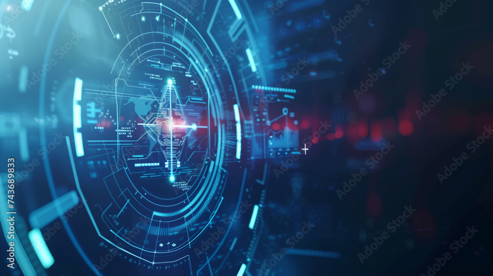 Futuristic medical background in the style of HUD virtual medical ...