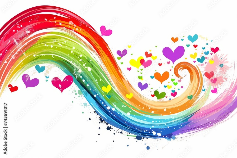 LGBTQ Pride thrill. Rainbow raspberry colorful mingle diversity Flag. Gradient motley colored ...