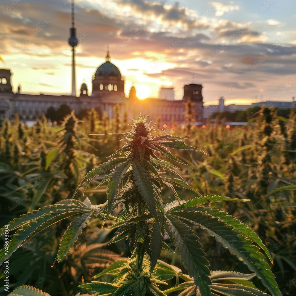 Legalization of recreational cannabis use in Germany symbolized by hemp ...