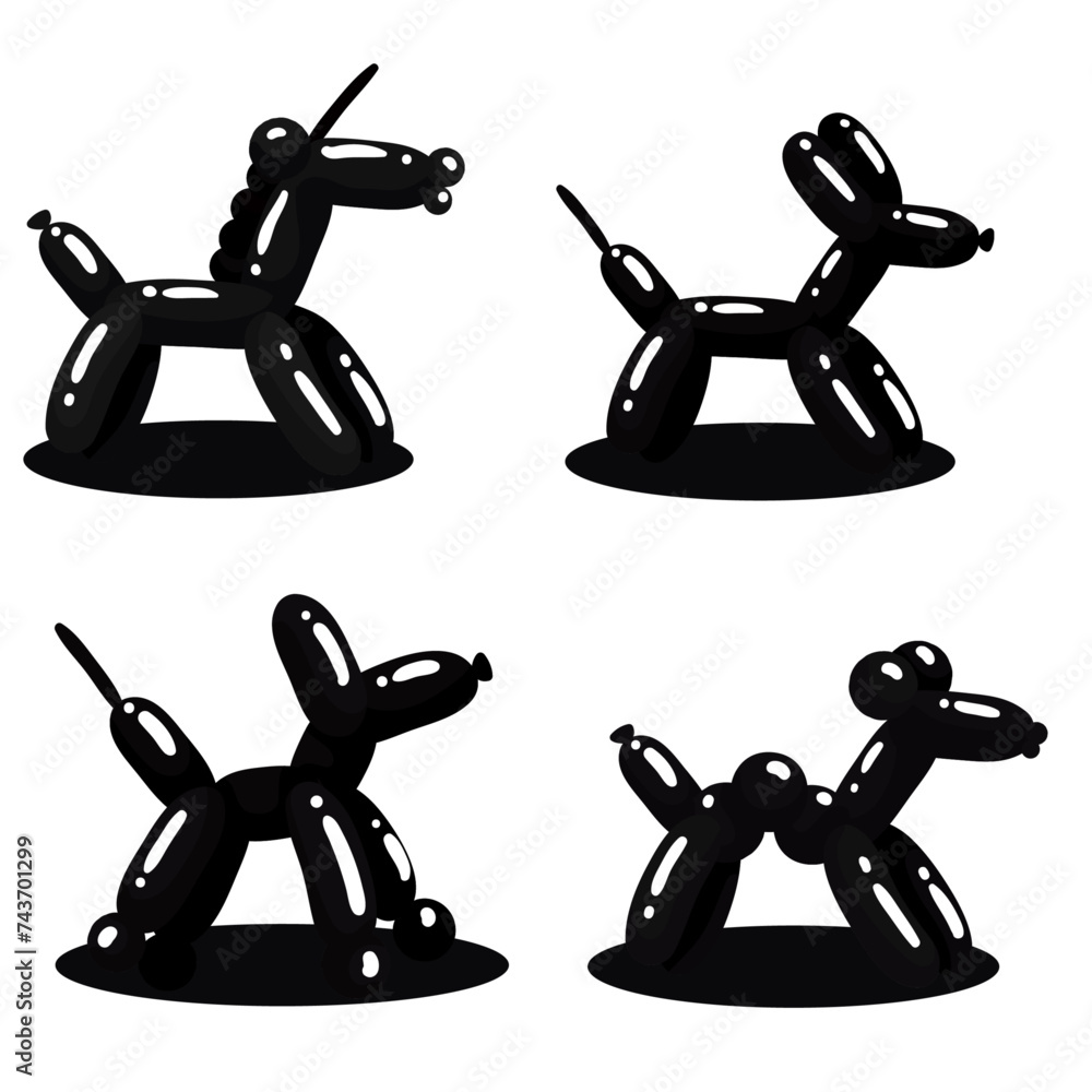 Classic balloon dog. Vector seamless pattern of cute cartoon bubble ...