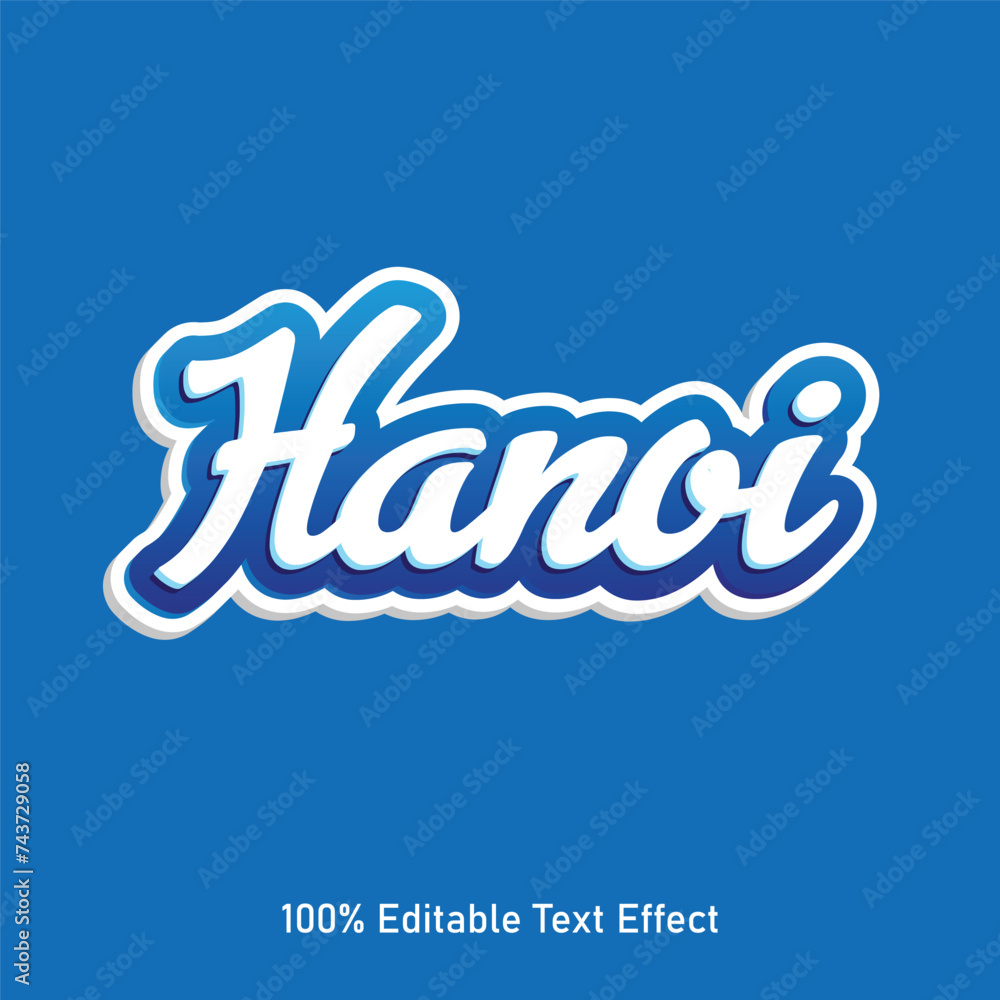Hanoi text effect vector. Editable college t-shirt design printable ...