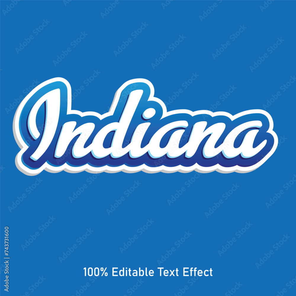 Indiana text effect vector. Editable college t-shirt design printable ...