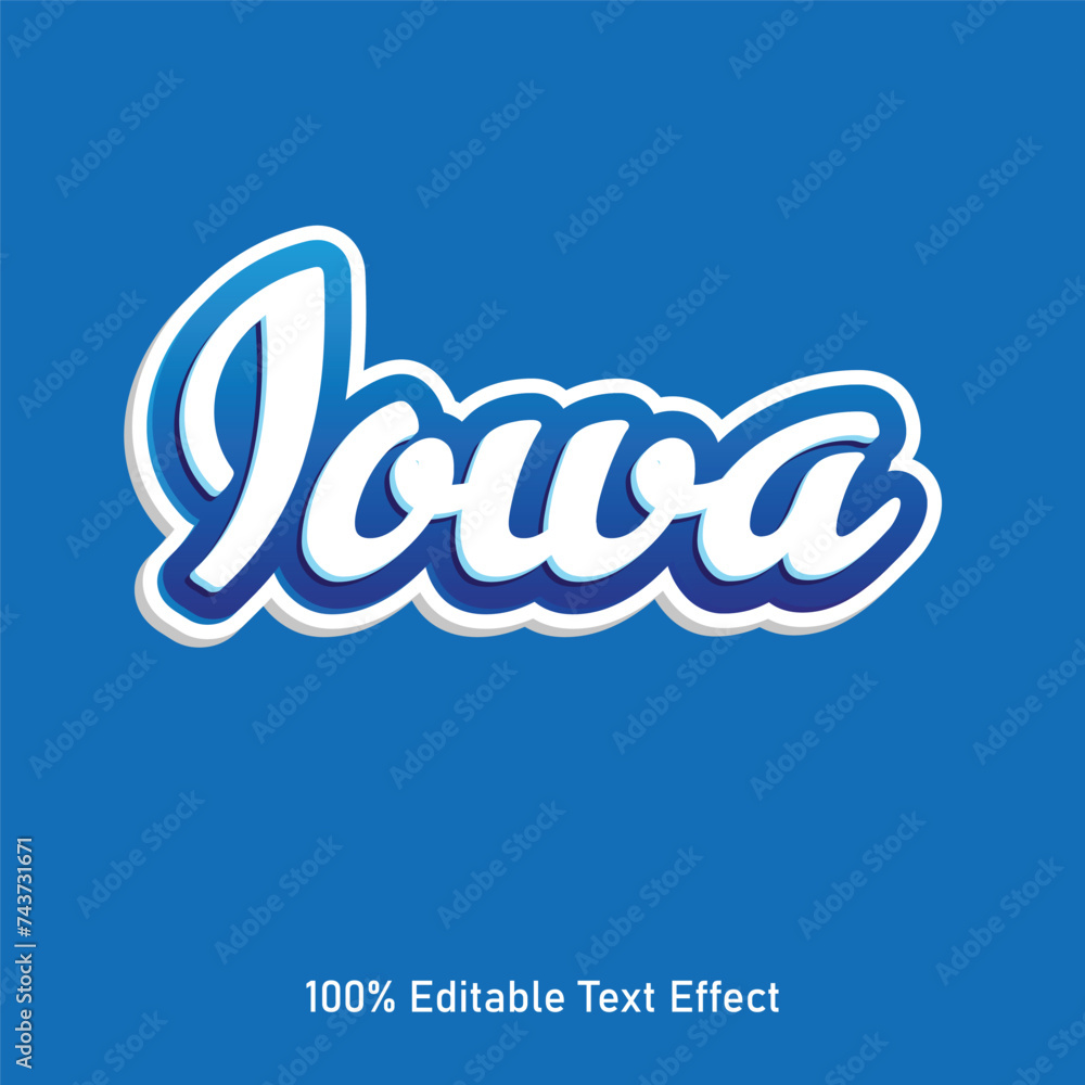 Iowa text effect vector. Editable college t-shirt design printable text ...