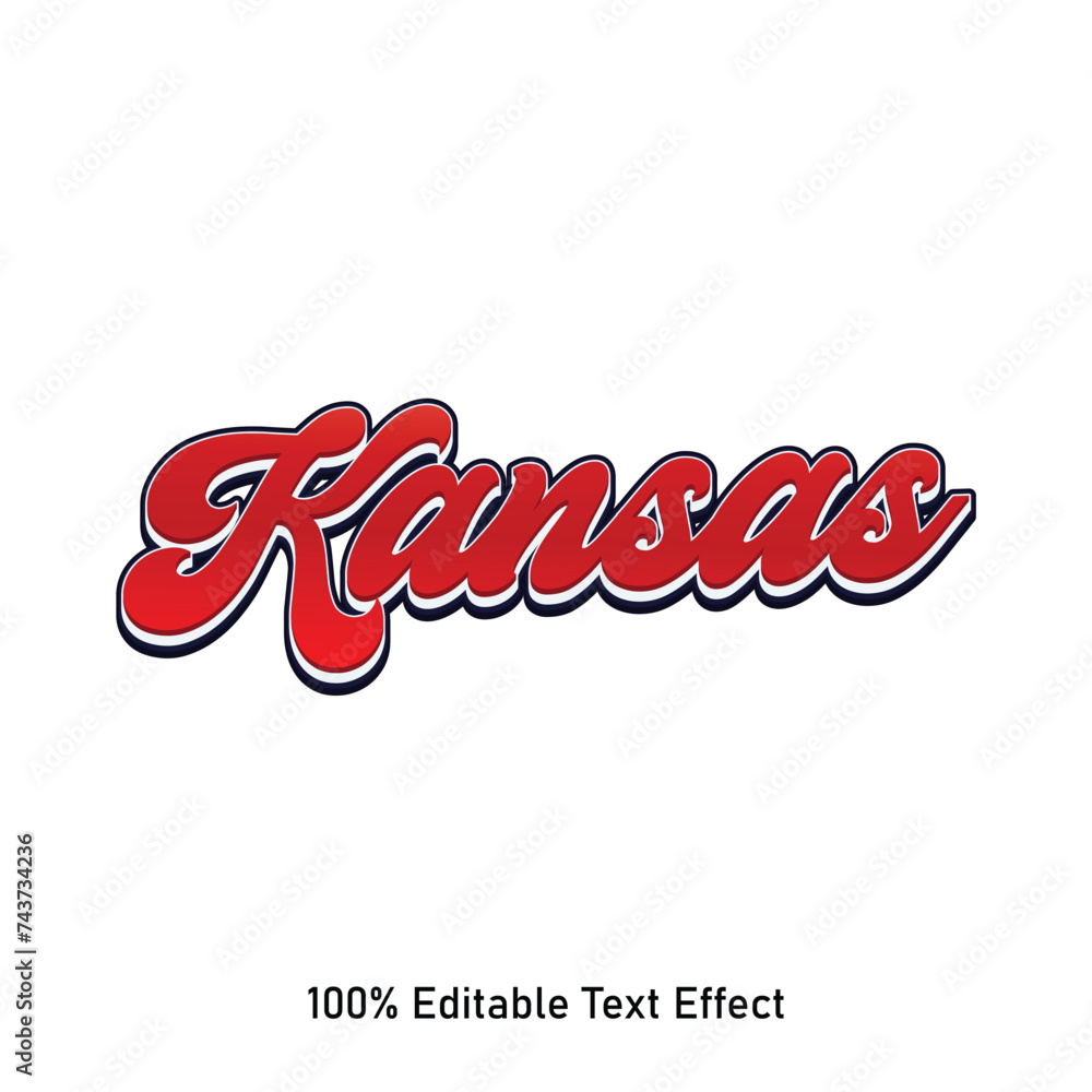 Kansas text effect vector. Editable college t-shirt design printable ...
