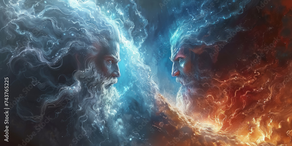 Zeus and the God of Water a battle across realms sky vs sea a spectacle ...
