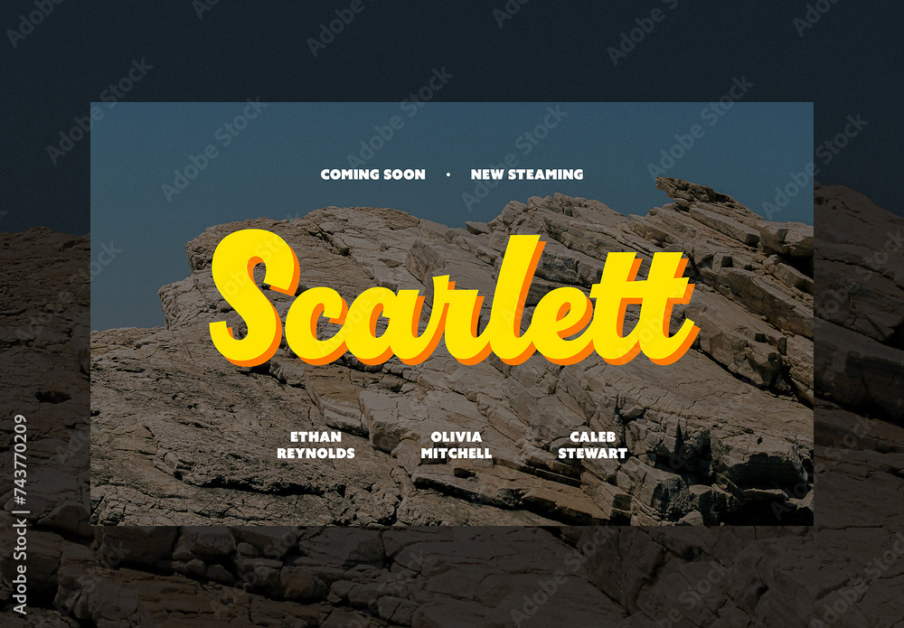 Retro Credits Movie Titles Template Mockup Stock Template | Adobe Stock