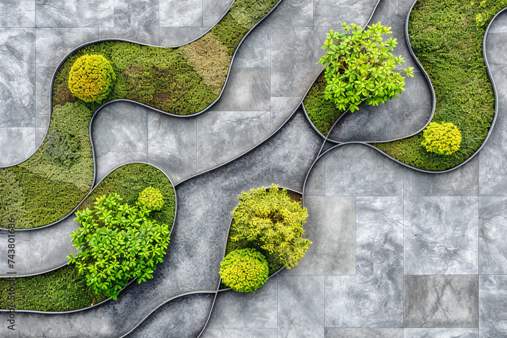 Textured Pathway: A Close-Up of a Moss-Covered Pavement, Offering a ...