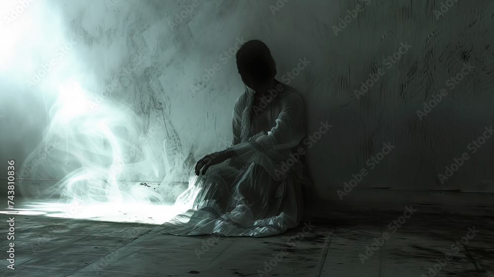 Haunted by Memories: A haunting image of a person haunted by painful ...