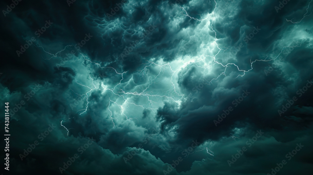 Emotional Storm: A stormy sky with lightning and dark clouds ...