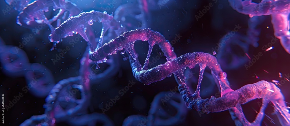This close-up photo showcases a purple substance, which is DNA ...