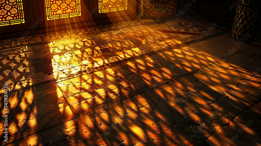 Islamic background photo. Mosque and shadows. Ramadan or kandil or ...