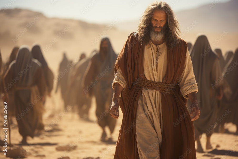 Moses leads jews through desert, biblical journey to promised land in ...