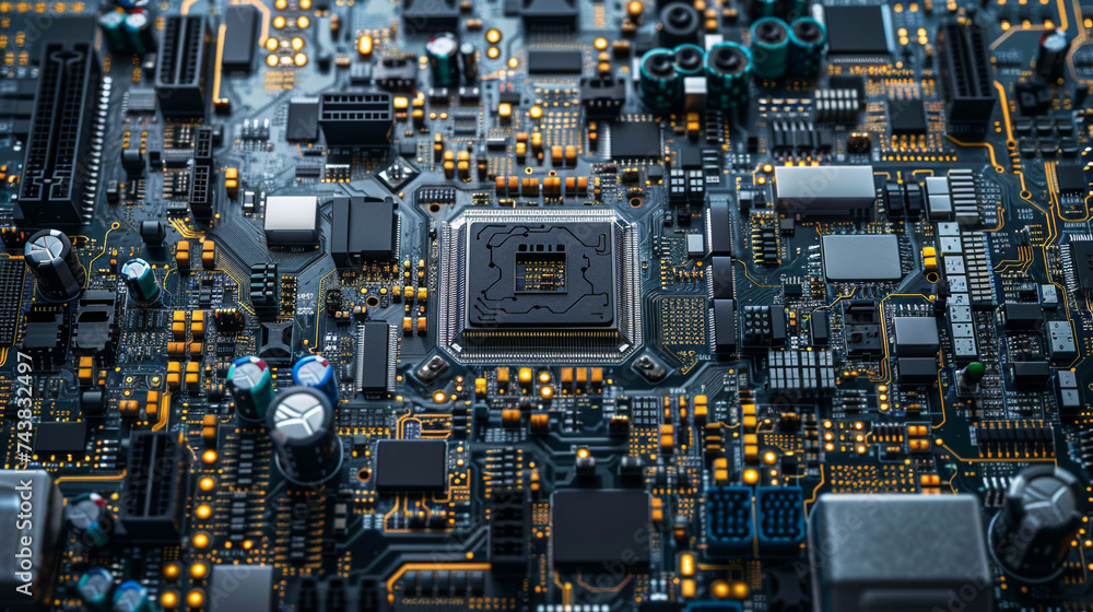 complex circuitry patterns automated assembly line Stock Photo | Adobe ...