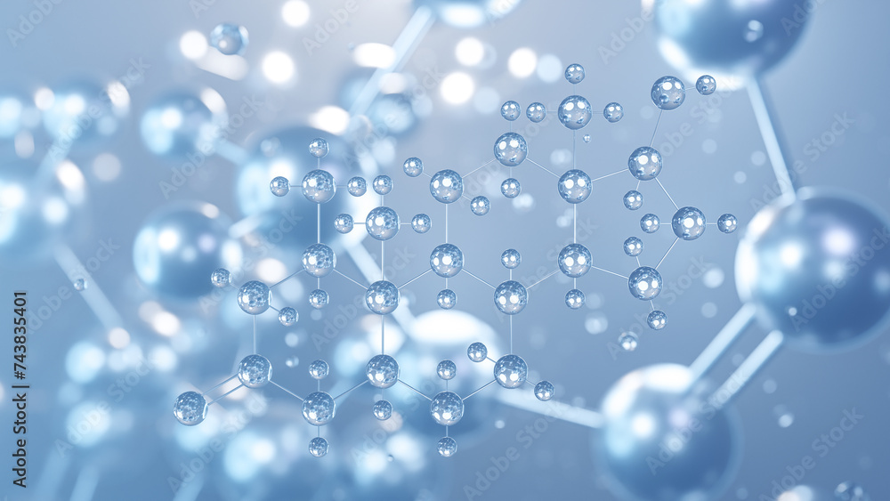 mesterolone molecular structure 3d, flat model, anabolic steroid ...