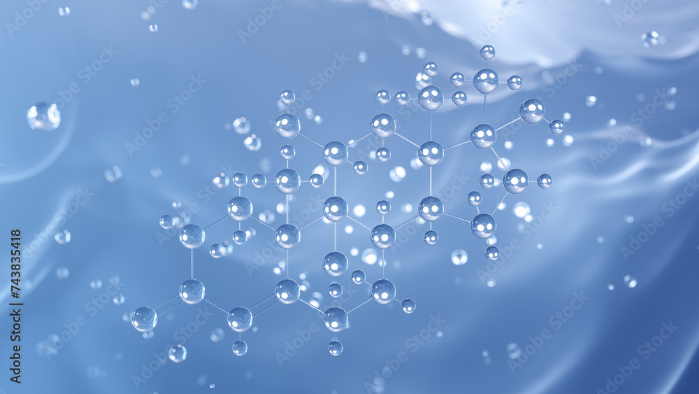 fluoxymesterone molecular structure, 3d model molecule, anabolic ...