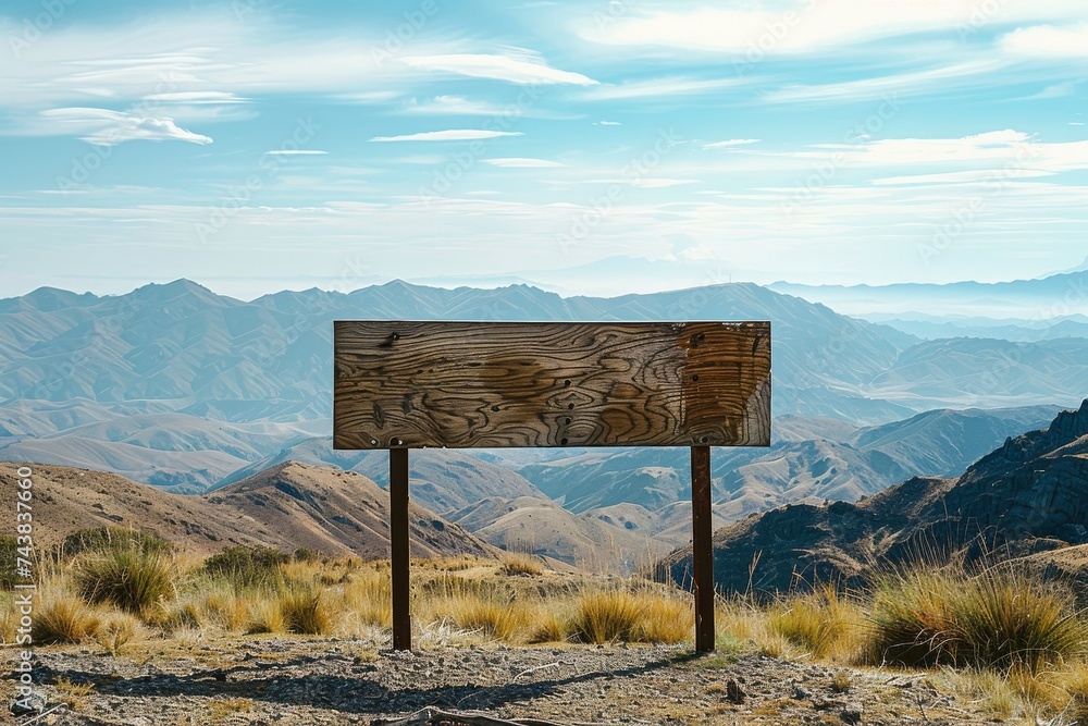 wooden signboard stands as a silent sentinel against the backdrop of a ...