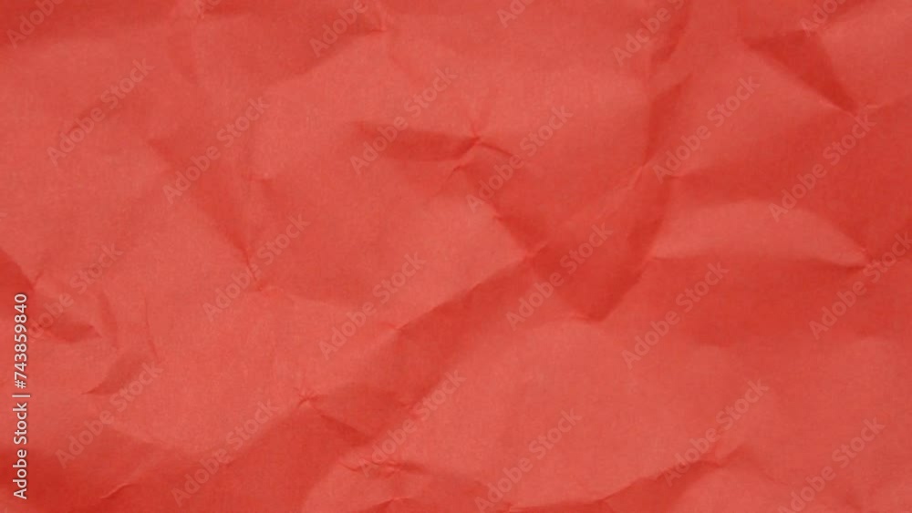 Vidéo Stock Red crumpled paper background animation. A crumpled piece ...