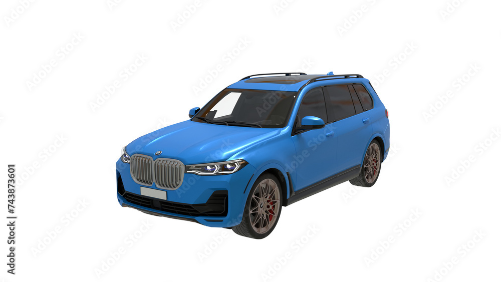 BMW front view of blue car isolated on white, BMW X7 png transparent ...