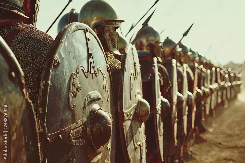 Historical reenactment of roman soldiers in battle Capturing the ...