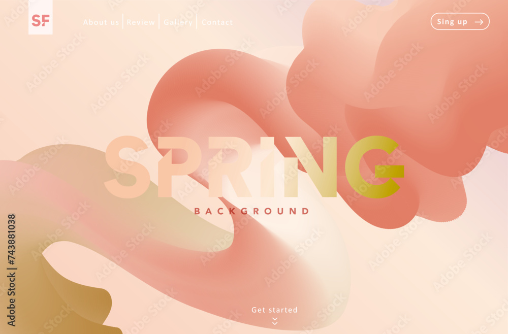 Red green tones fluid wave gradient landing page. Warmth spring modern ...