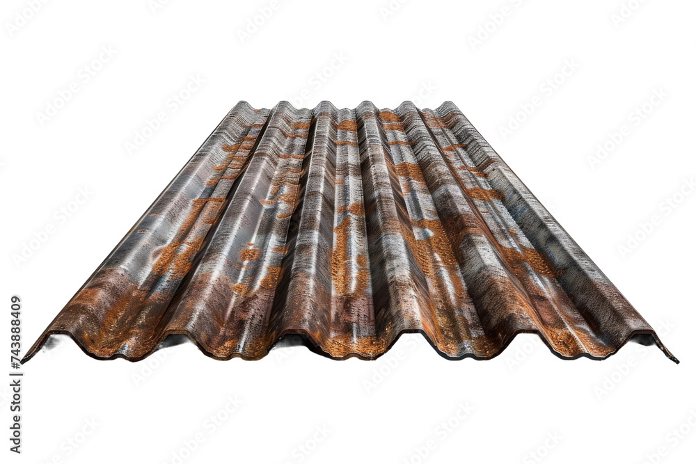 Rusty Metal Roofing Sheet. A metal roofing sheet covered in rust paint ...