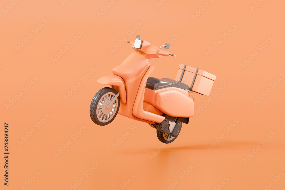 3d Scooter or motor delivery express icon. E-commerce concept, Shopping ...