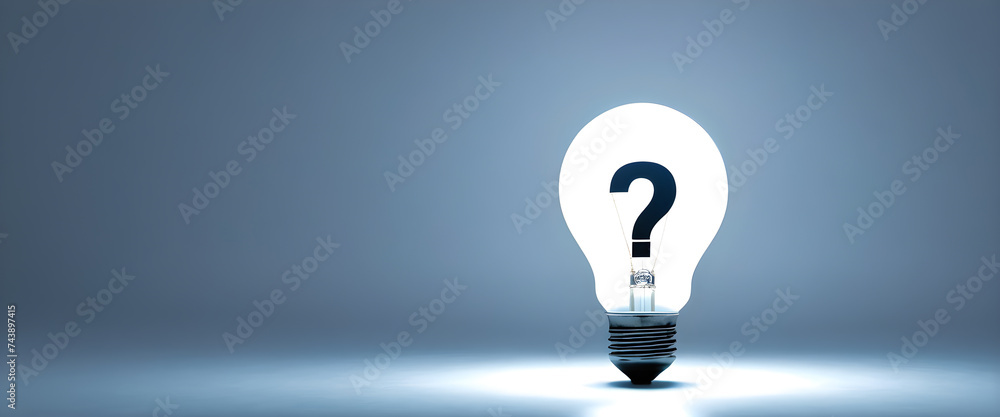 Light bulb with question mark. A black question mark inside a white ...