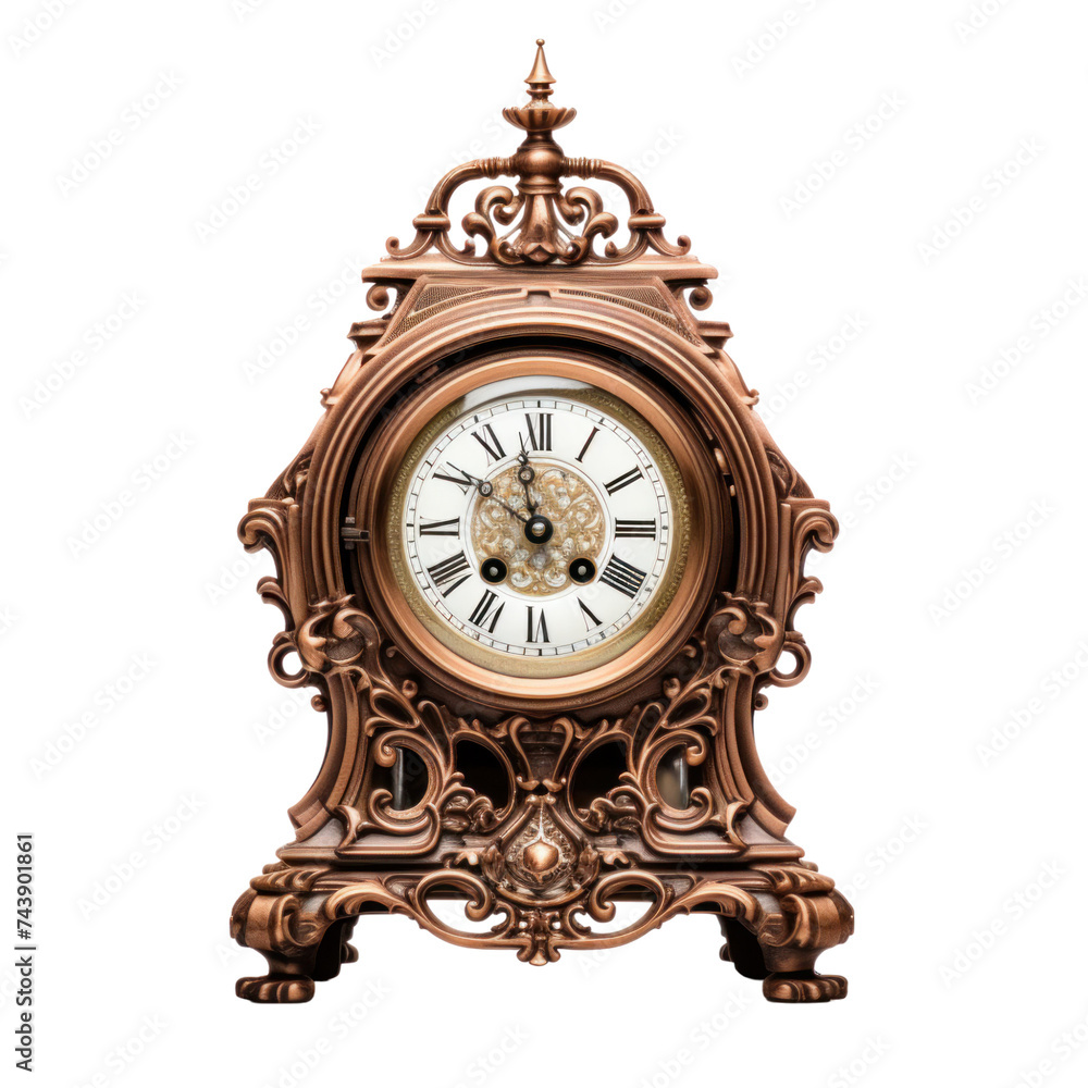 Antique clock isolated on transparent background Stock Photo | Adobe Stock