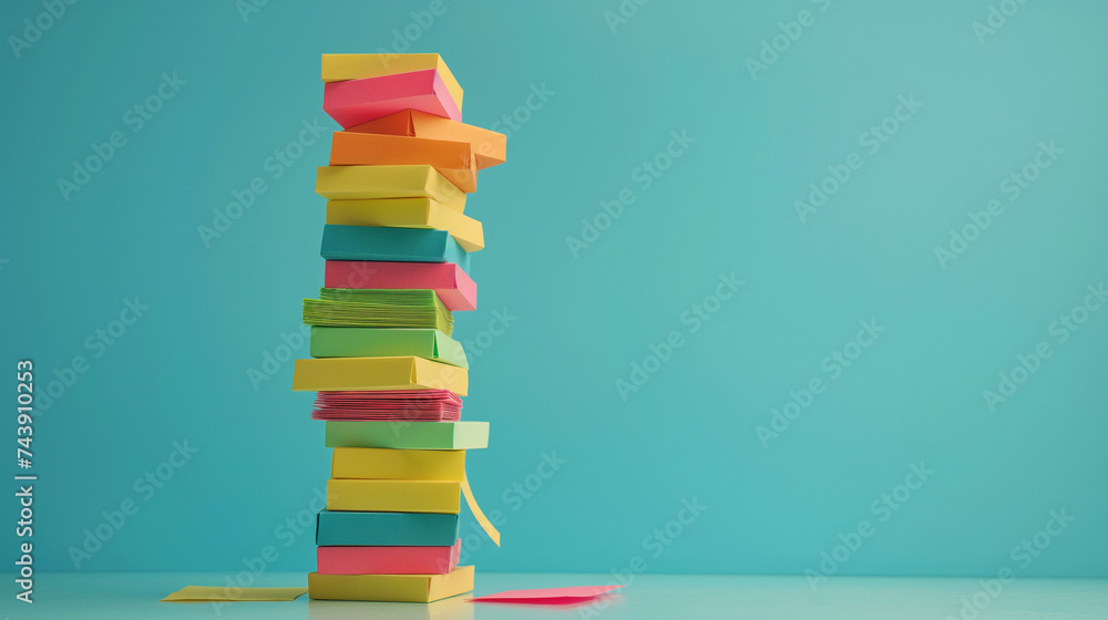 To Do Liste symbolisch mit bunten Stapel voller Klebezettel Post It ...