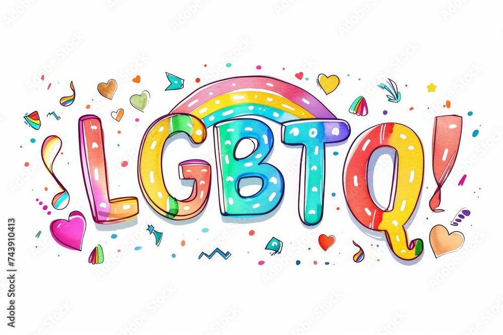 LGBTQ Pride student. Rainbow human rights colorful scattered diversity ...