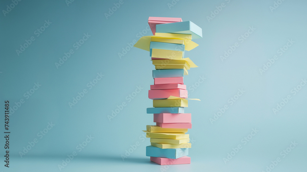 To Do Liste symbolisch mit bunten Stapel voller Klebezettel Post It ...