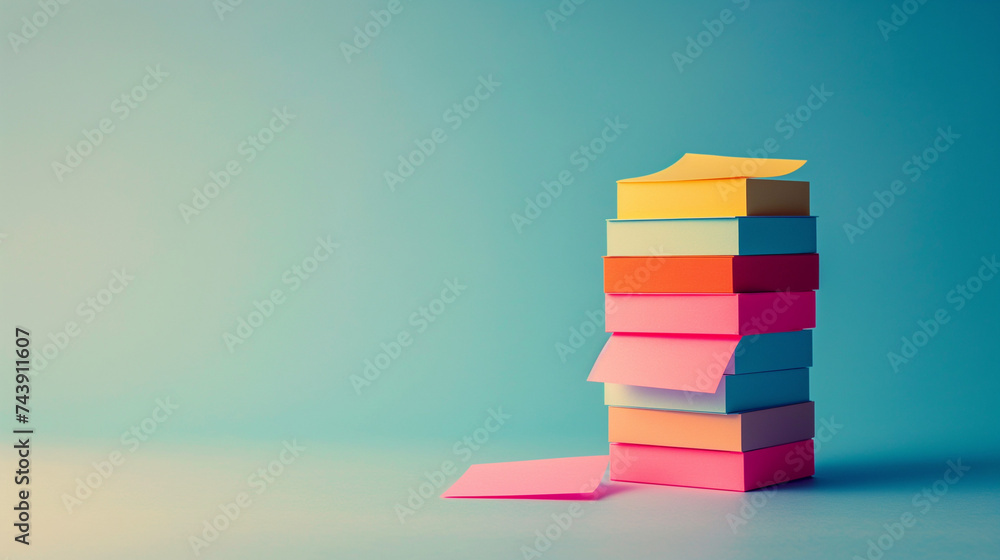To Do Liste symbolisch mit bunten Stapel voller Klebezettel Post It ...