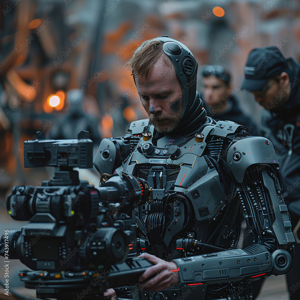Futuristic AI in film making generating visual effects and storylines ...