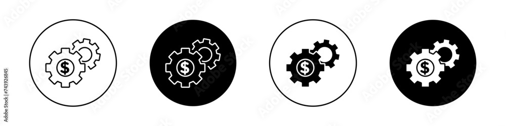 Money Processes Icon Set. Optimize Cost Expense Payroll Vector Symbol ...