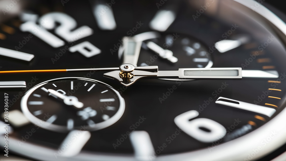 Foto de Highlighted details of a stopped clock, symbolizing the stagnation and loss of time ...