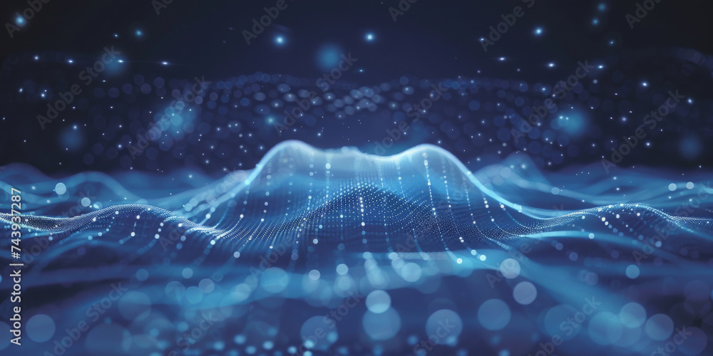 3d abstract dots representing digital binary data. Concept for big data, deep machine learning ...