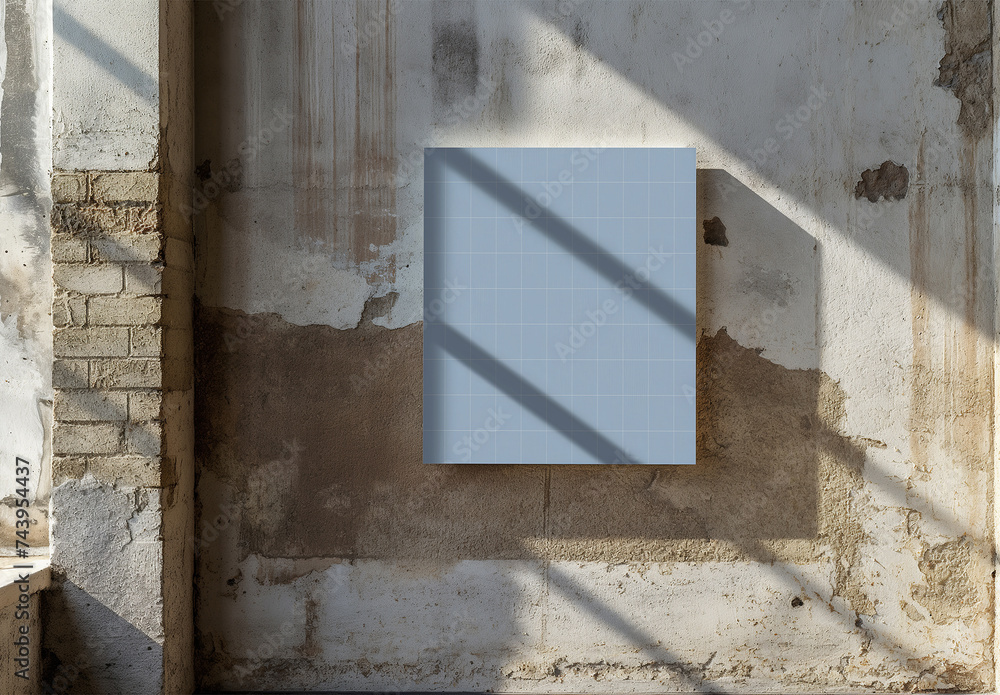 Mockup Picture Frame On The Aged Industrial Wall, Generative ai Stock ...