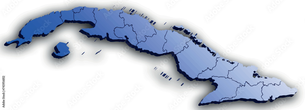 map of cuba 3d isometric map Stock Vector | Adobe Stock