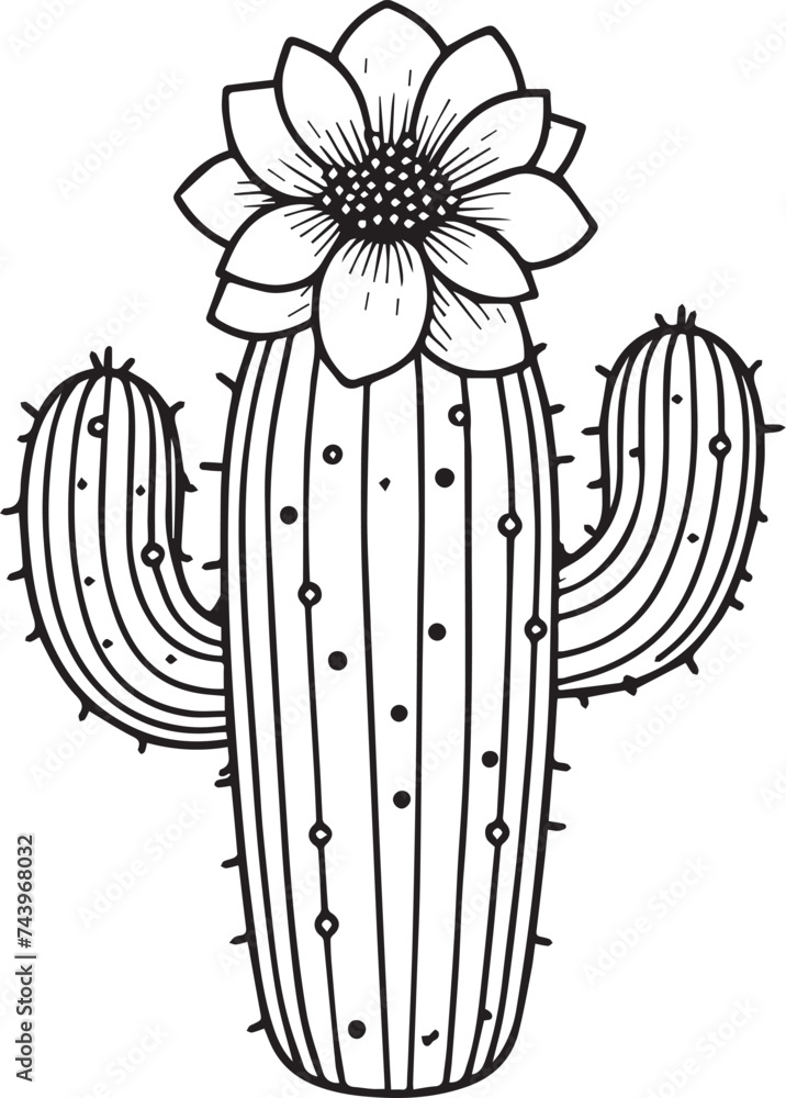 Drawing black and white, simple cactus drawing black and white cute cactus clipart black and ...
