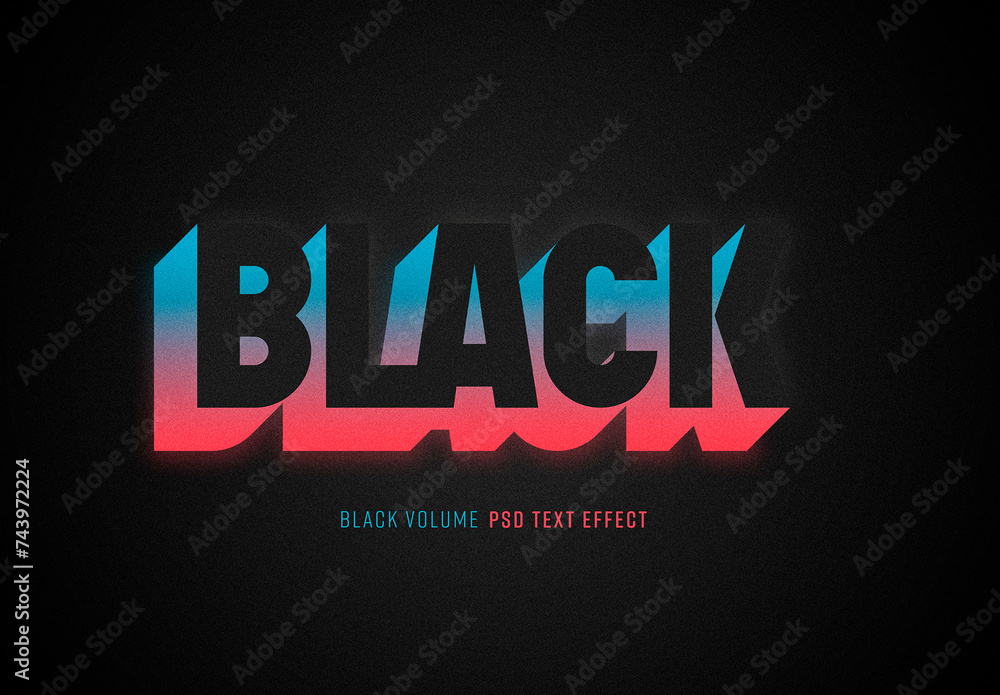 Black Volume Text Effect Stock Template | Adobe Stock