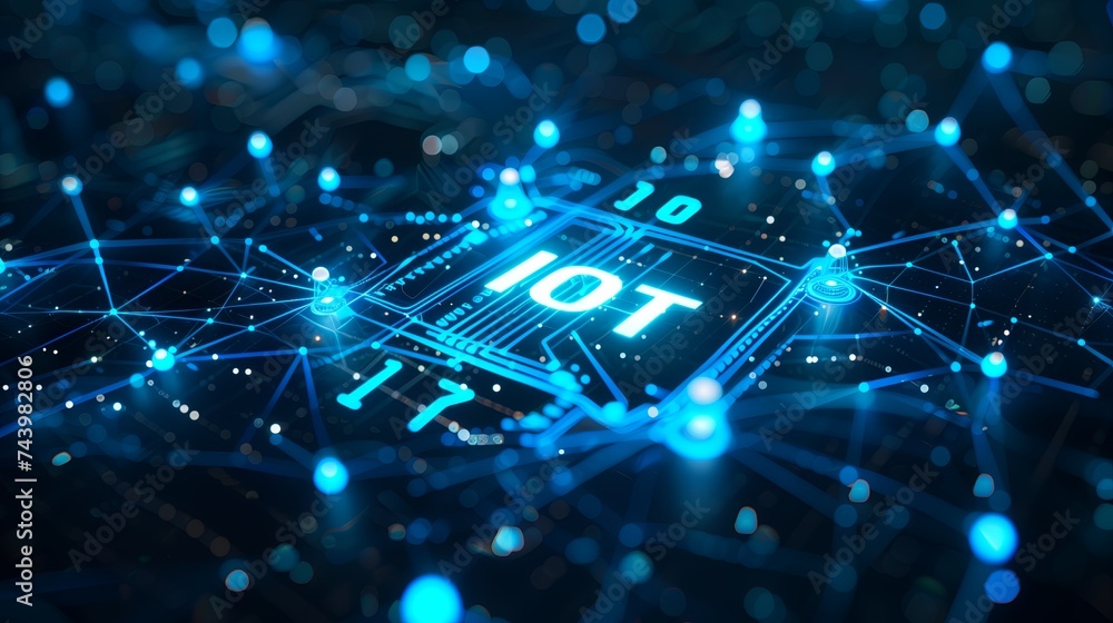 IOT, Internet of things concept, Global Connection Line, line and dot ...