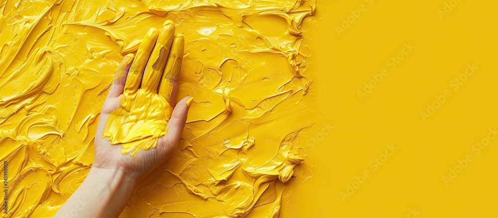 Disgusting yellow chewy ointment Yellow mass is rubbed between the ...