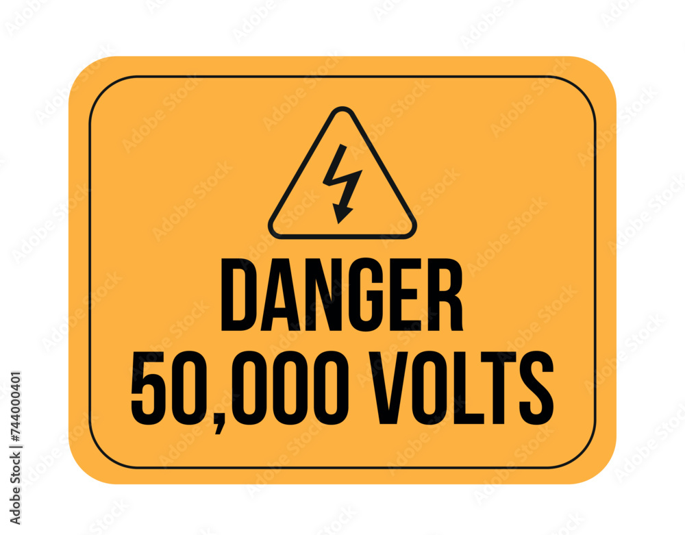 50000 volts. Danger, electricity and high voltage. Warning vector ...