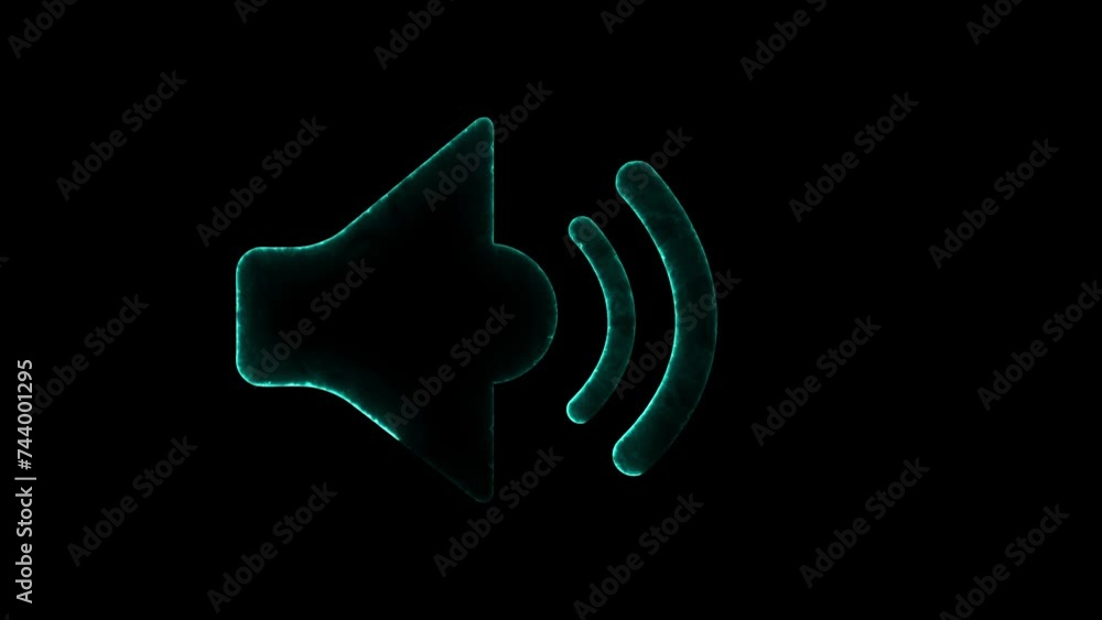 Icon of Sound on black Background with Symbol of Audio technology ...