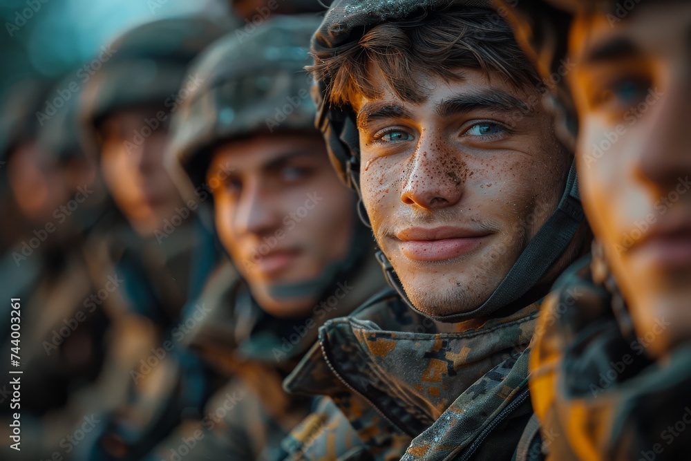 A powerful portrait of brave men in military uniforms, their determined ...