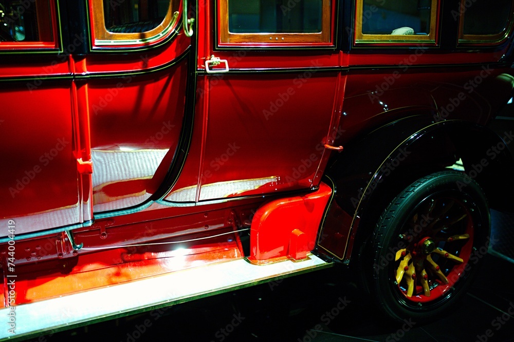 STUTTGART, GERMANY - 23, 2024 - Gallery with ancient Mercedes Benz car ...