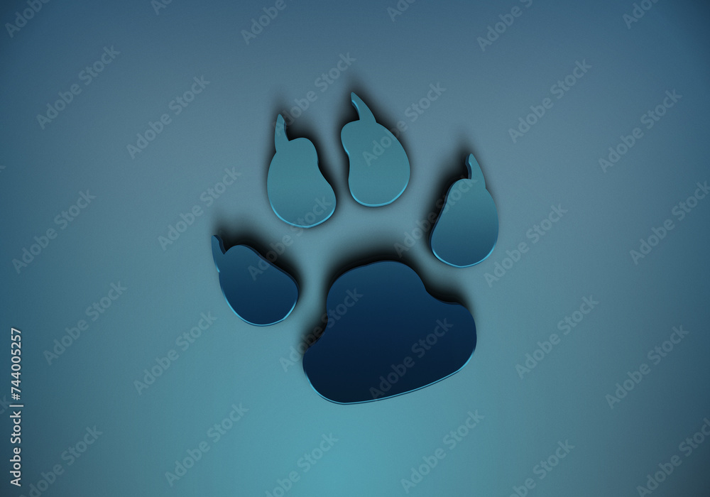 3D logo design of blue zoo animal feet on glowing blue background ...