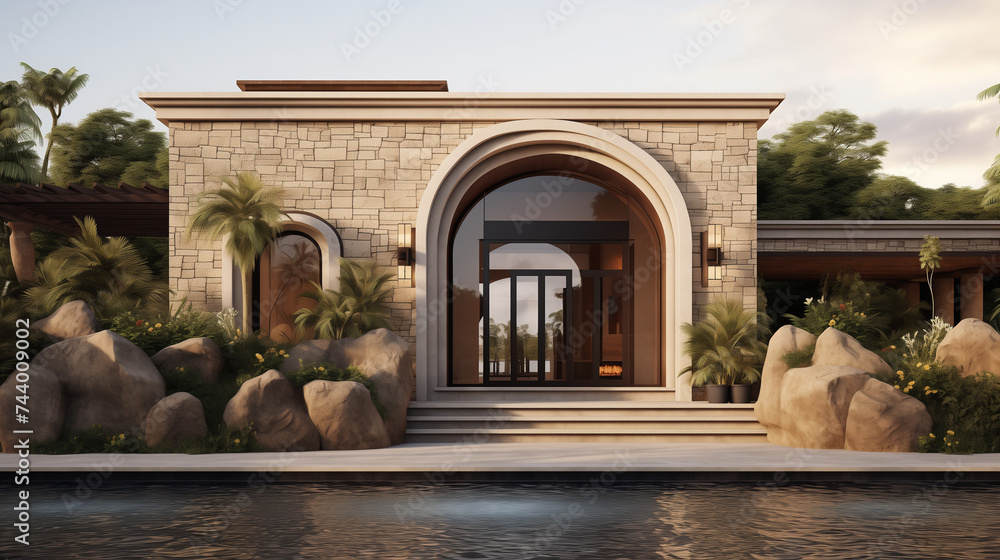 Villa design wall decoration building decoration Outdoor wall outdoor ...